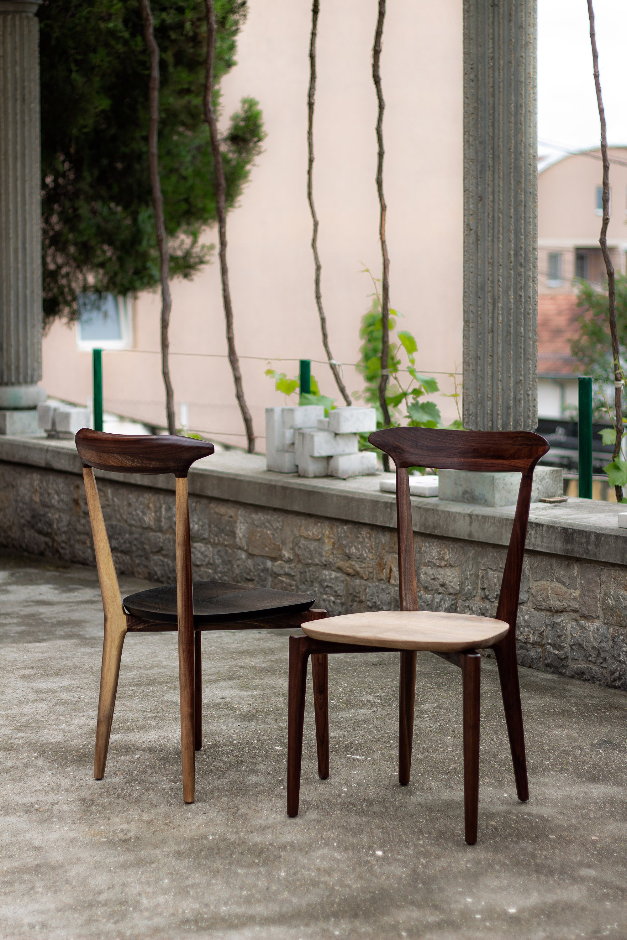 Elegant Japanese style chair with back | Etsy