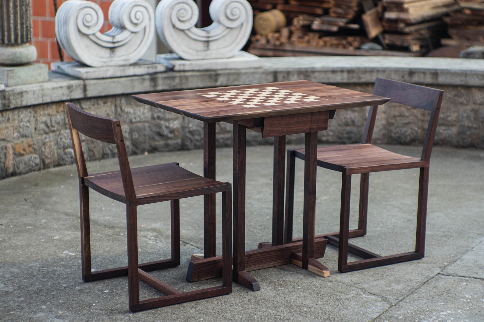 Chess Table With Drawer | Etsy