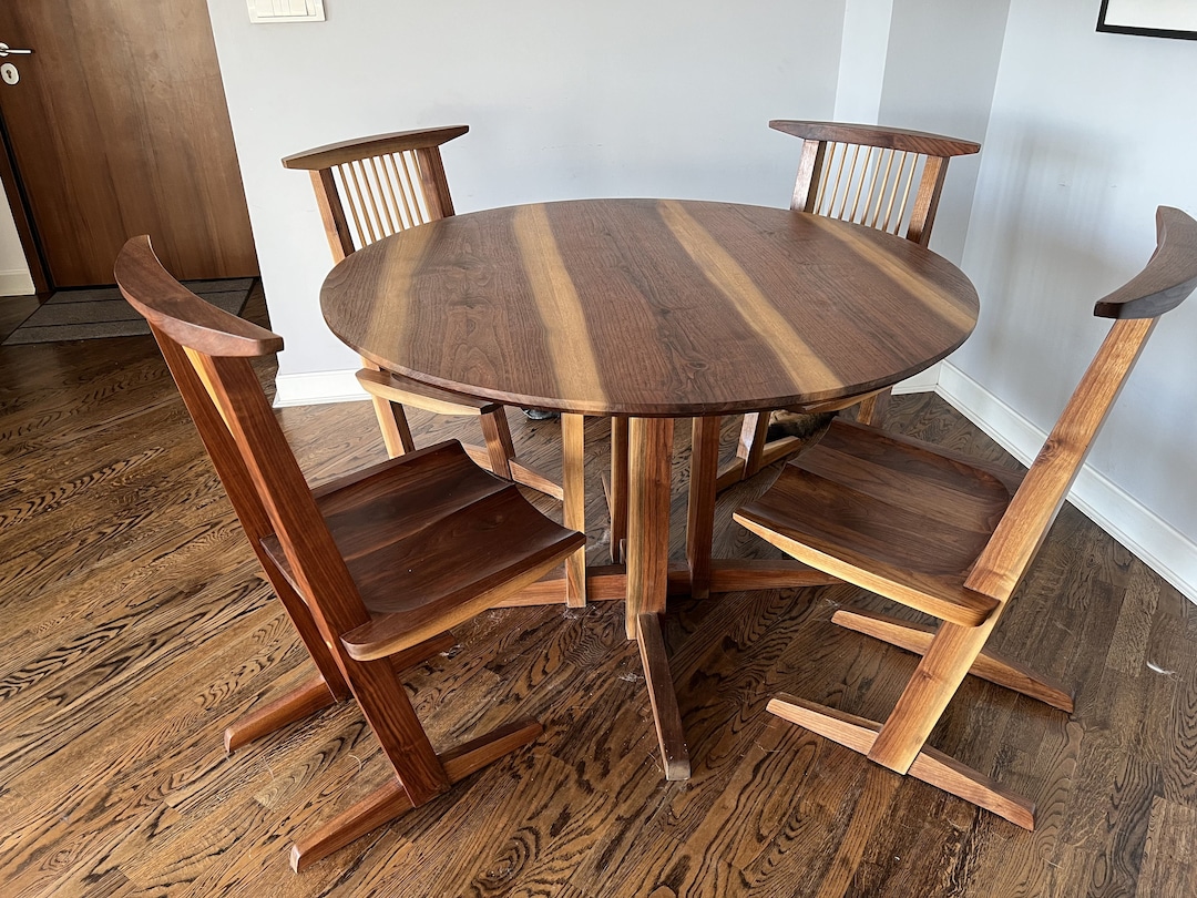 Nakashima Style Dining Table, Nakashima Style Dining Chairs, Japanese ...