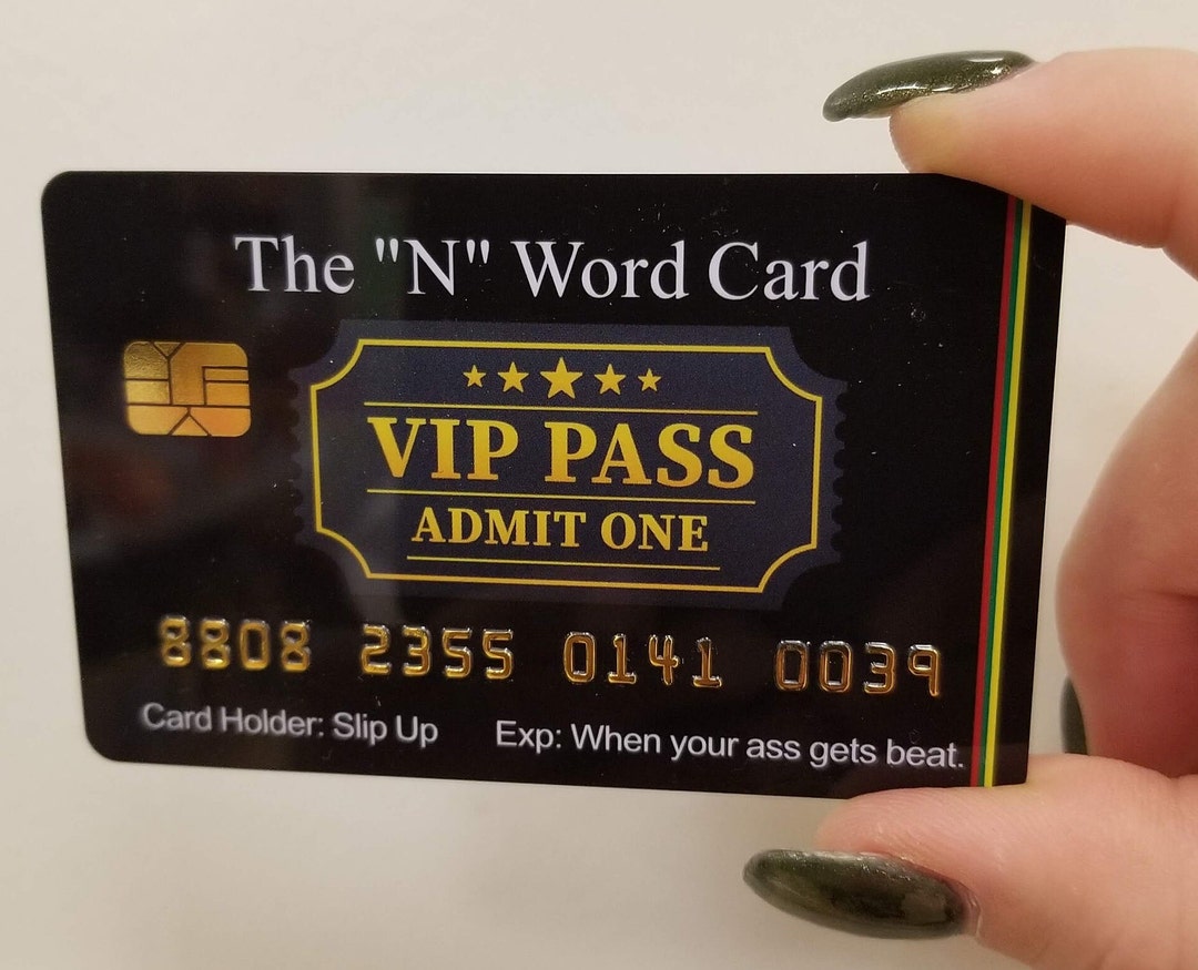 Official N Word Pass Card 4 Pack Novelty Card Free Shipping Etsy