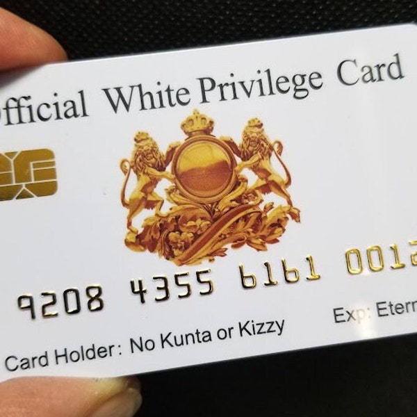 White Privilege Card - Etsy