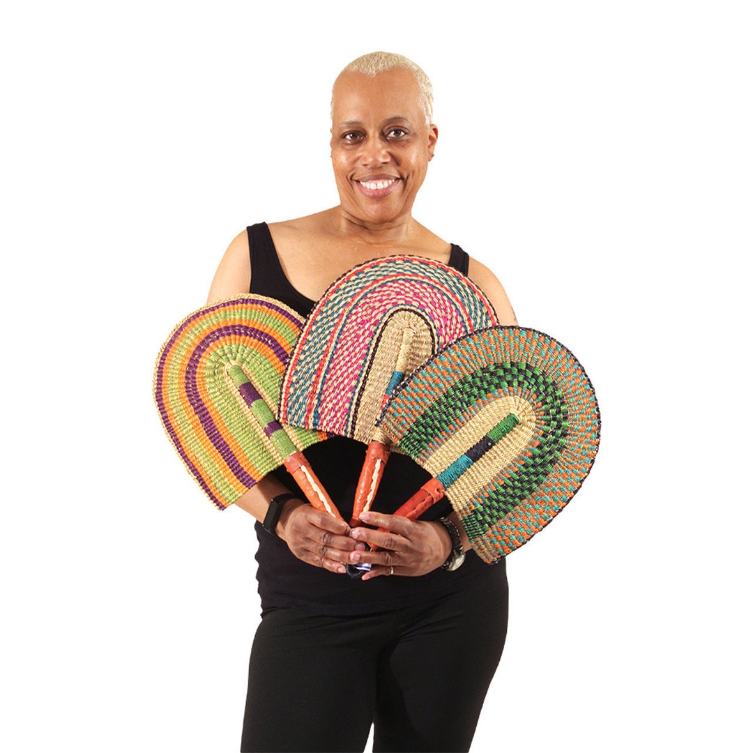 African Hand Woven Fan THREE FAN Pack Free Priority Shipping - Etsy