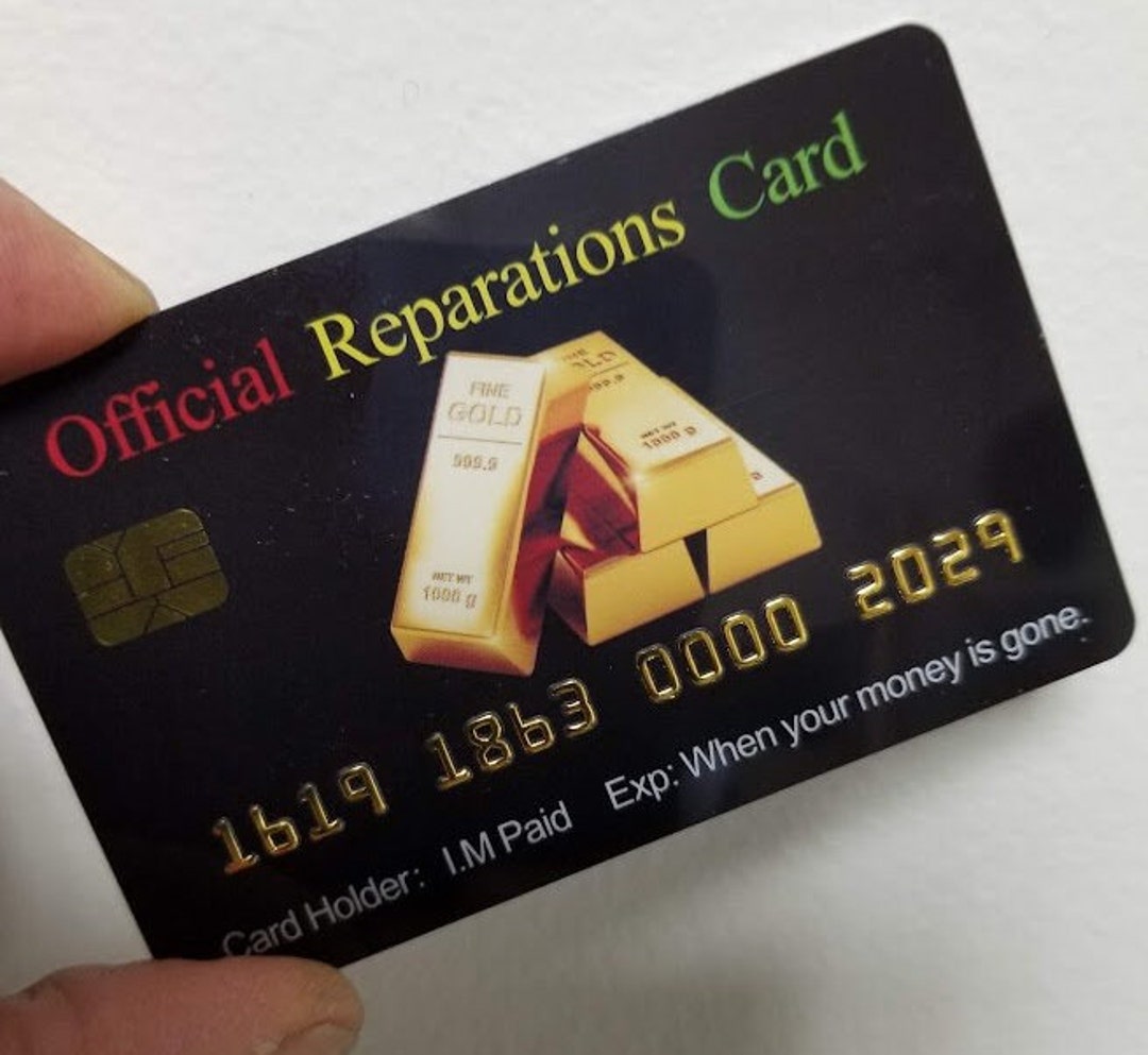 Official Reparations Card 4 Pack novelty Card FREE SHIPPING. - Etsy