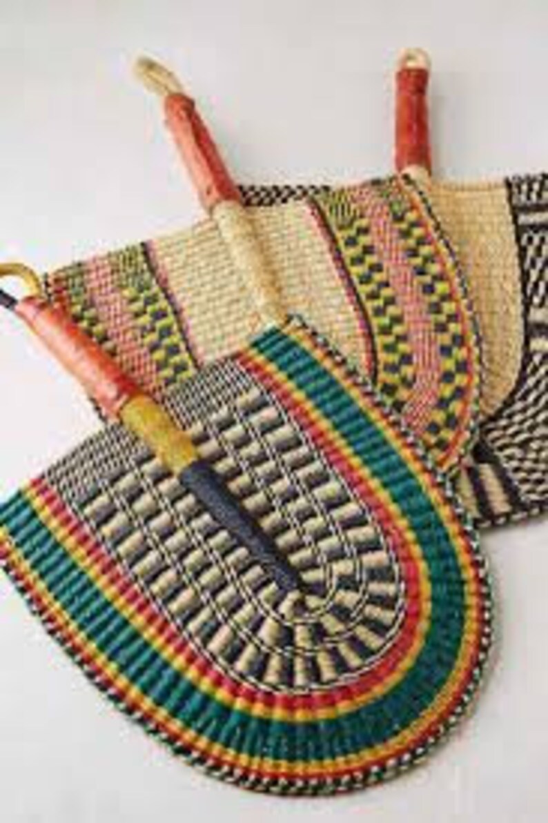 African Hand Woven Fan THREE FAN Pack Free Shipping | Etsy