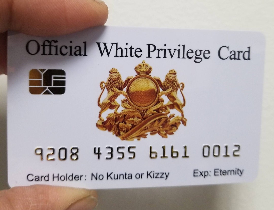 Official White Privilege Card 4 Pack Funny Novelty Card Free Shipping Etsy