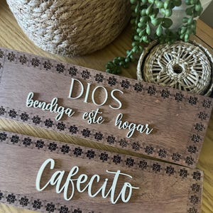 Cafecito / Dios Bengiga Este Hogar Engraved Sign - Etsy