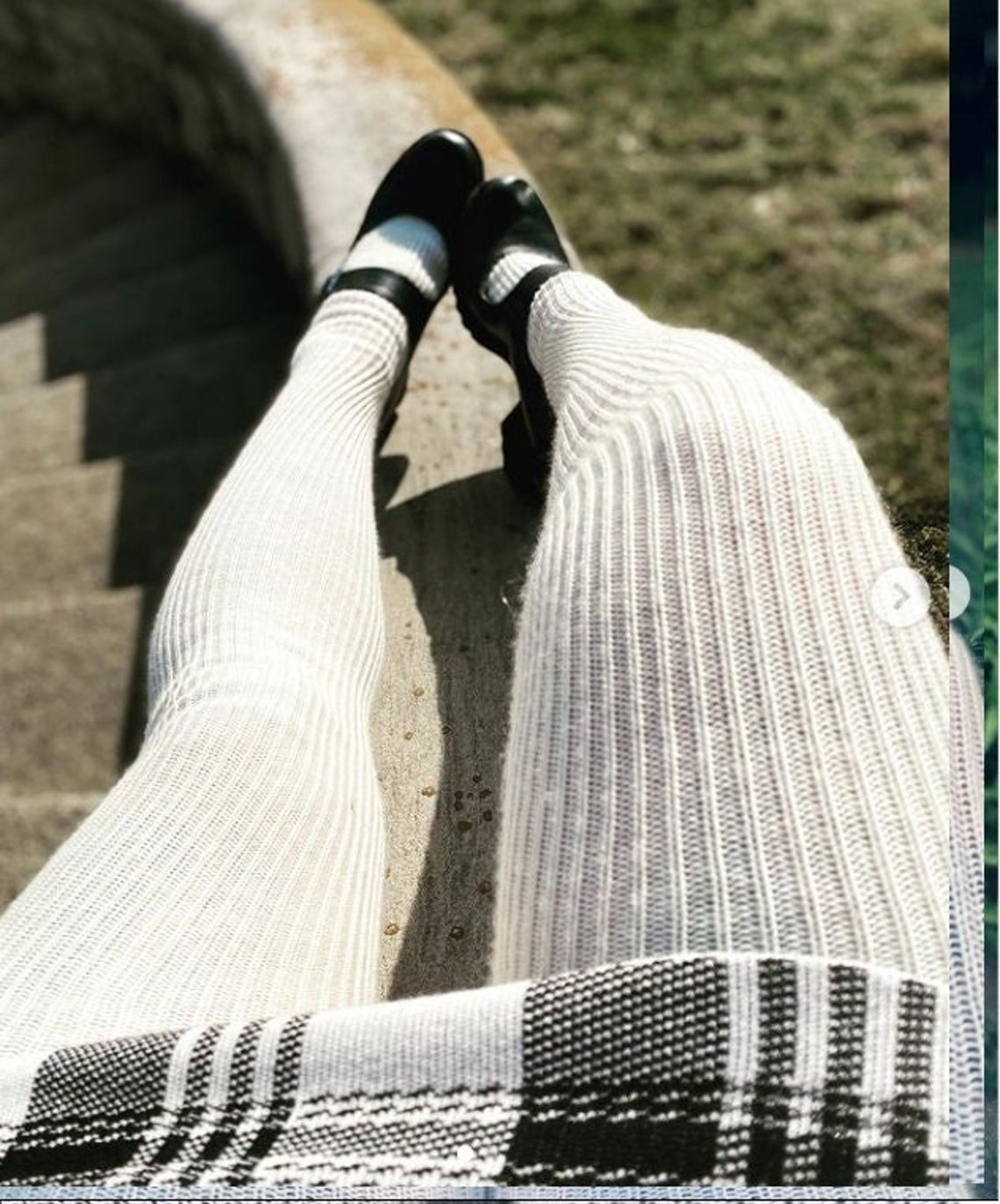 Adult Rib Knit Tights White / Ivory Wooly - Etsy