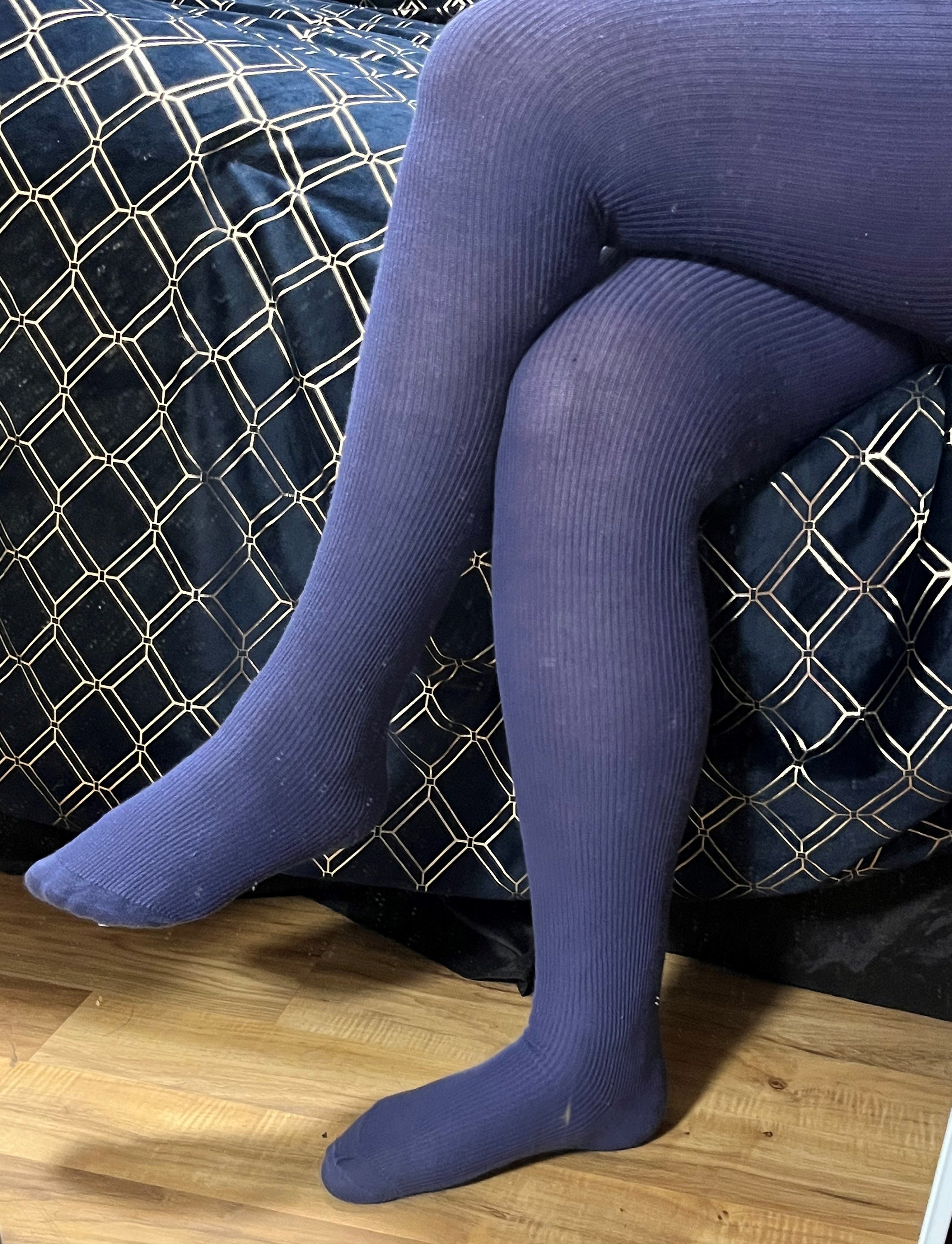 Adult Rib Knit Tights Purple Wooly - Etsy