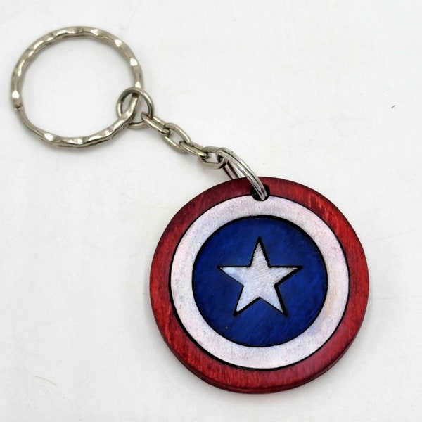 Captain America Shield Keychain - Etsy