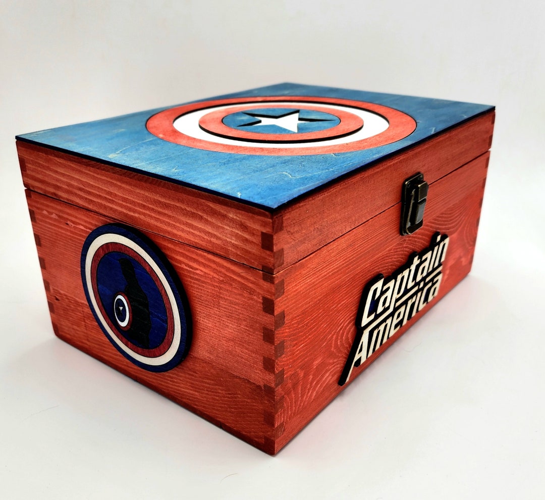 Medium Captain America Inspired Gift Box Personalization Available - Etsy