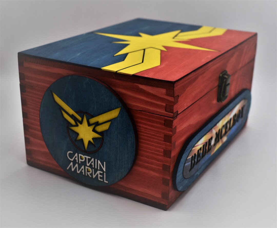 Medium Captain Marvel Inspired Gift Box Letter Box LARGE - Etsy