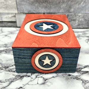 Captain America Inspired Gift Box Personalization Available Add A Name ...