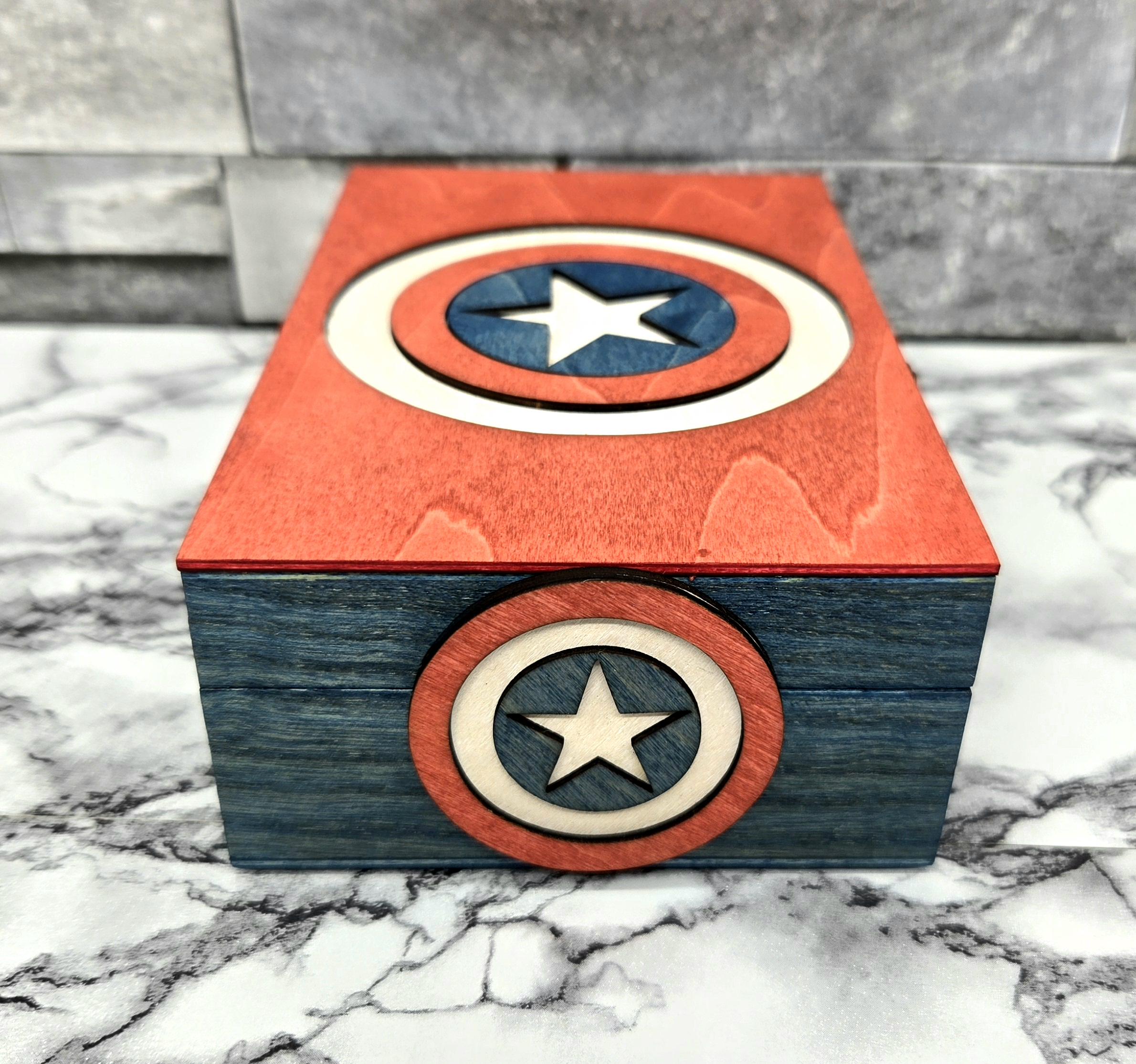 Captain America Inspired Gift Box Personalization Available Add A Name ...