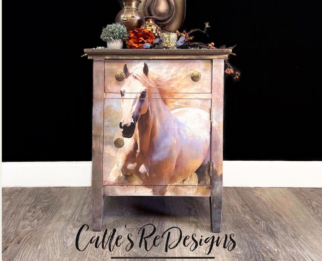 UNBRIDLED Horse Decoupage Paper by WHIMSYKEL DESIGNS Furniture Decoupage Paper Fast Shipping ...