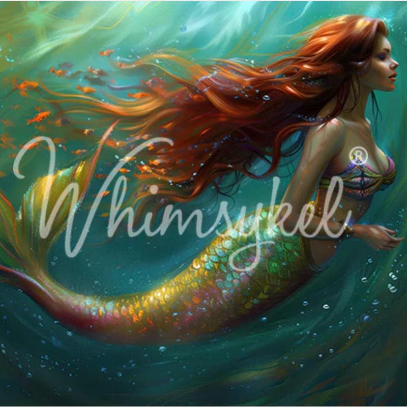 Mermaid Transfers Large - Etsy