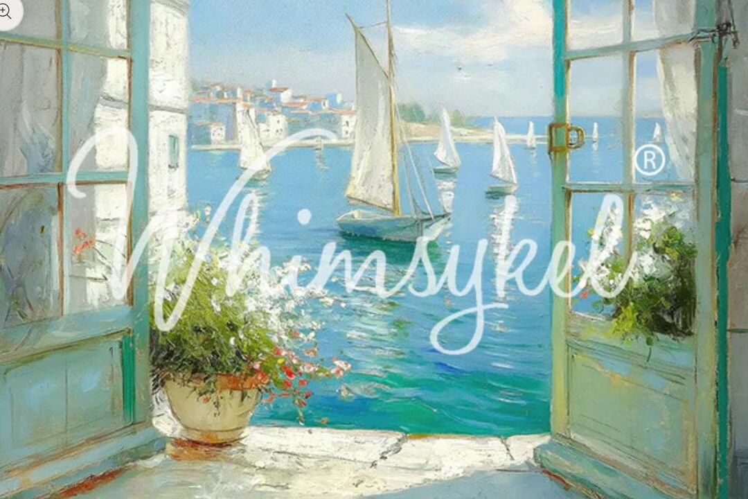 Bayside Window- 29 X 21” - A1 Decoupage Paper- Whimsykel Designs ...