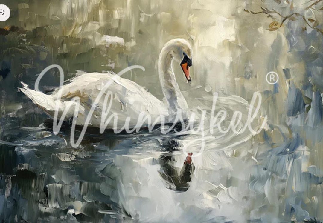 Peaceful Swan- Whimsykel Designs - Decoupage Paper - 2 SIZES ...