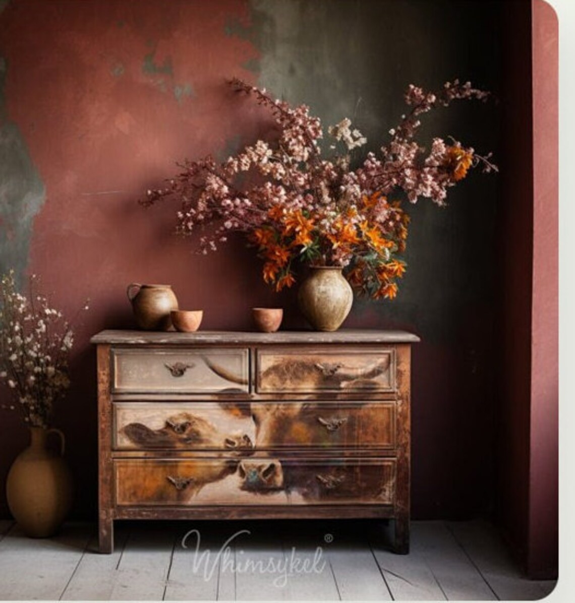 Mooving Moment 29x21 Whimsykel Designs A1 Decoupage Paper Furniture ...