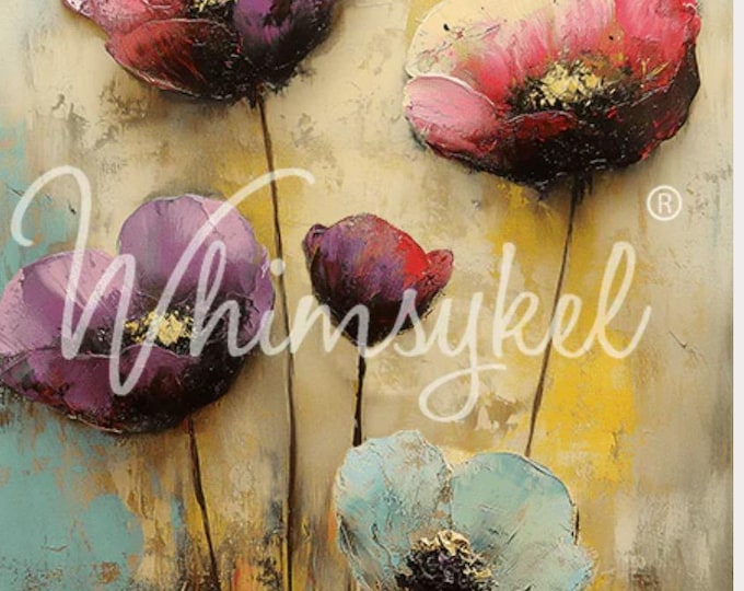 Painted Poppies- Large Furniture Decoupage Paper - 29”x21” - by ...