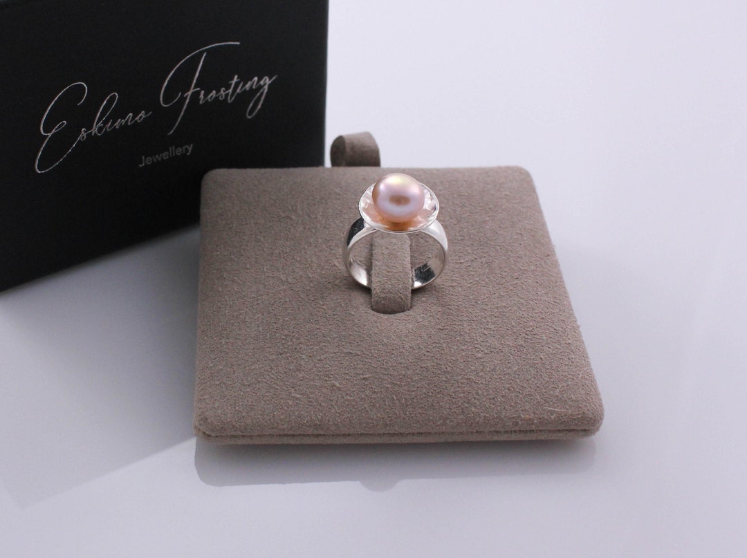 Pearl Ring, Pink Pearl Engagement Ring, Stacking Ring - Etsy