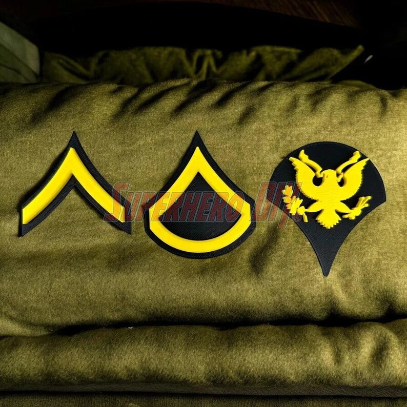 Army Enlisted Rank Set | E-2 to E-9 | 3D Printed Insignia in Multiple ...