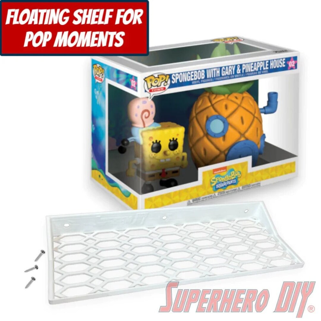 Floating Shelf for Funko Pop Town Spongebob With Gary & Pineapple House ...