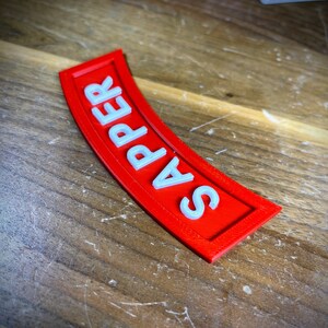 Sapper Tab | 3d-printed Sapper Combat Engineer Tab | Multiple Sizes ...