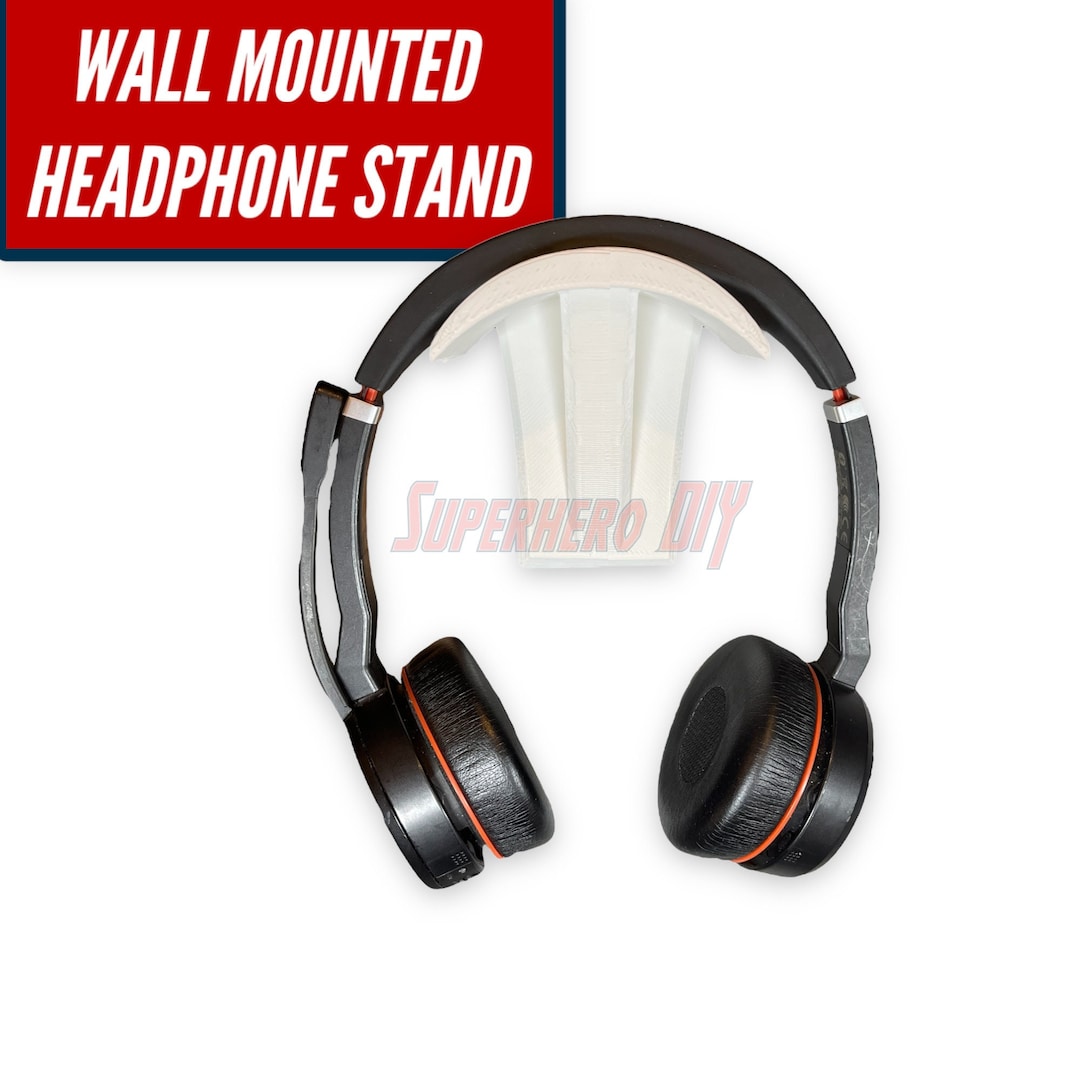 Wall Mounted Headphone Stand | No Screws No Drilling and Fits Most ...