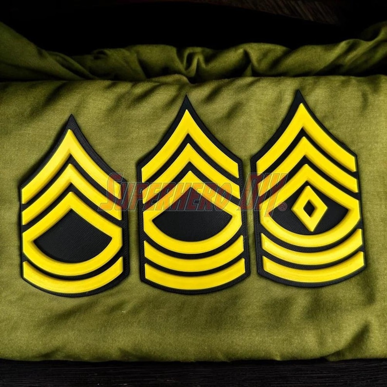Army Enlisted Rank Set | E-2 to E-9 | 3D Printed Insignia in Multiple ...