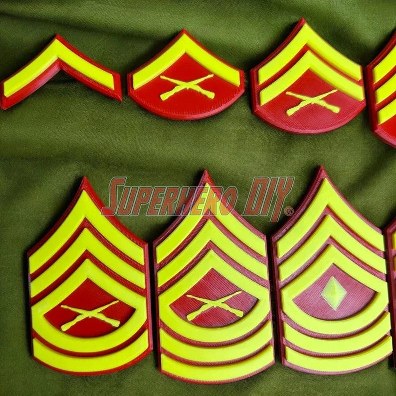 USMC Enlisted Rank Insignia | NCO & SNCO Rank Display | Marine Corps ...