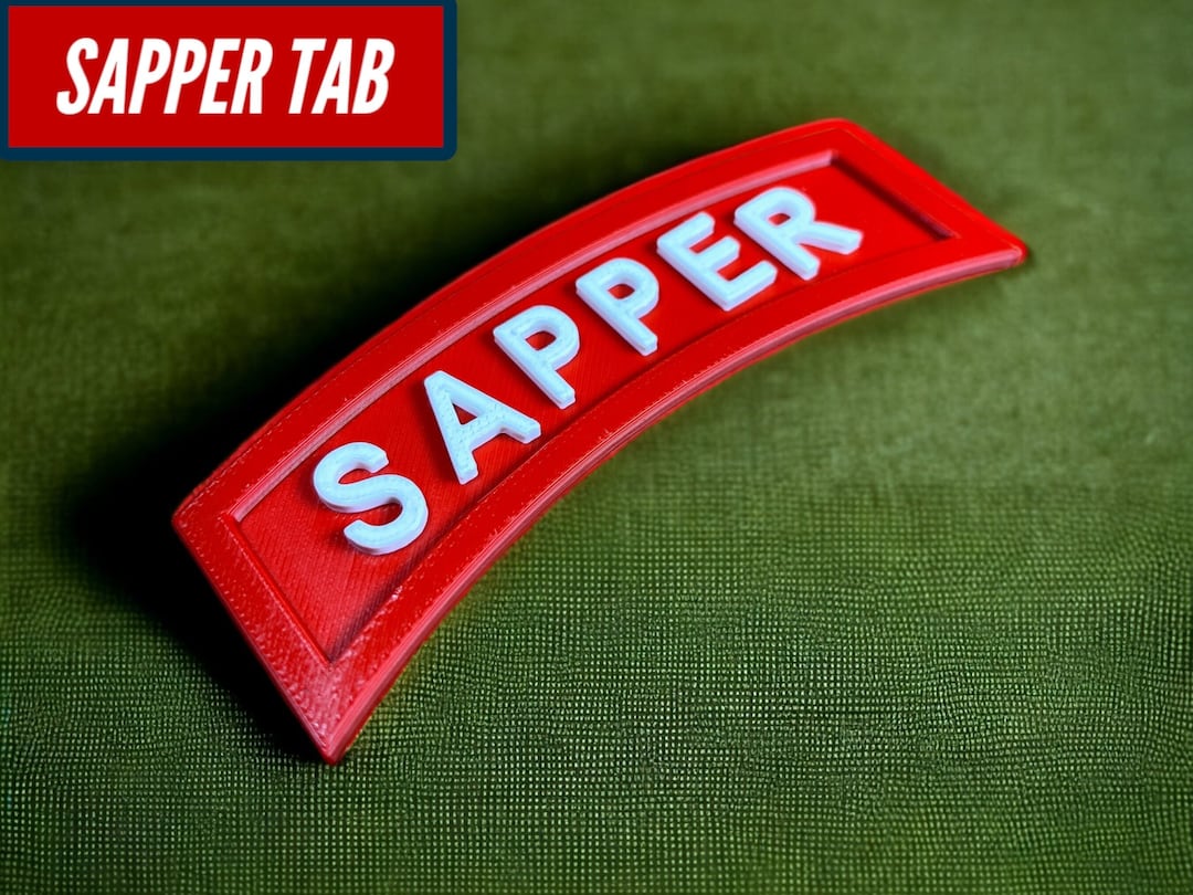 Sapper Tab 3d-printed Sapper Combat Engineer Tab Multiple Sizes ...