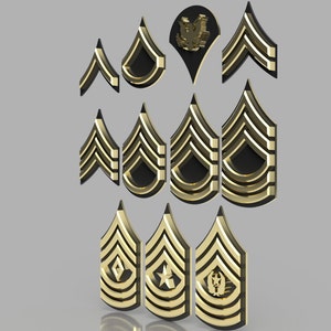 3D-PRINTABLE US Army Enlisted Rank Digital STL File - Etsy
