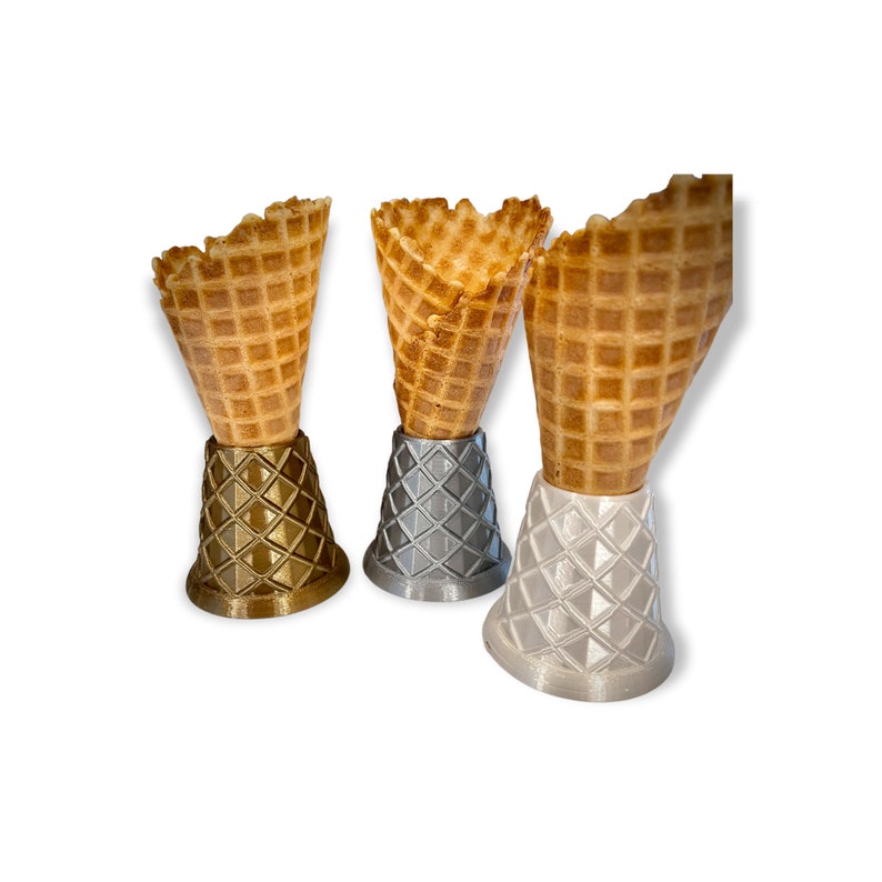 Waffle Cone Stands! Ice Cream Cone Holder Stands Shaped Like Waffle ...