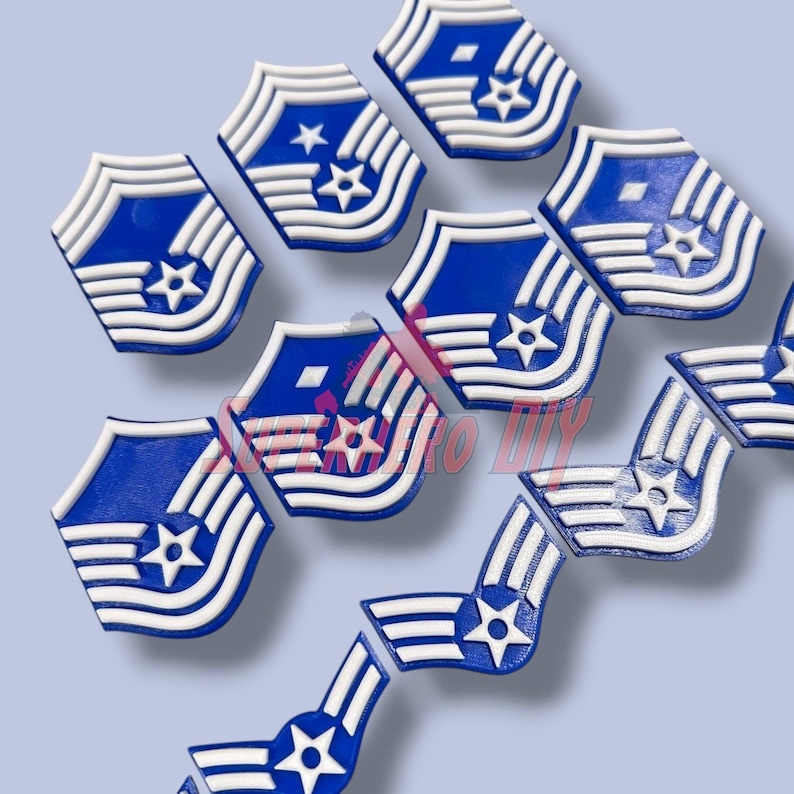 3D Air Force Enlisted Rank Display Insignia | Multiple Sizes Available ...