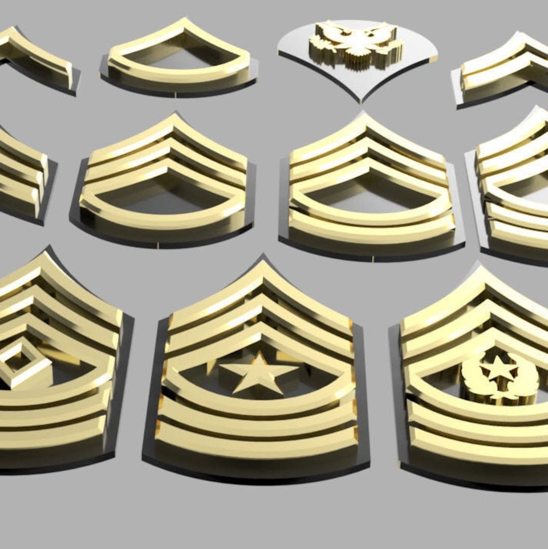 3D-PRINTABLE US Army Enlisted Rank Digital STL File - Etsy UK