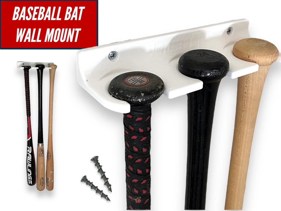 Baseball Bat 3-bat Holder Wall Mount | Floating Shelf for Storing 3 ...