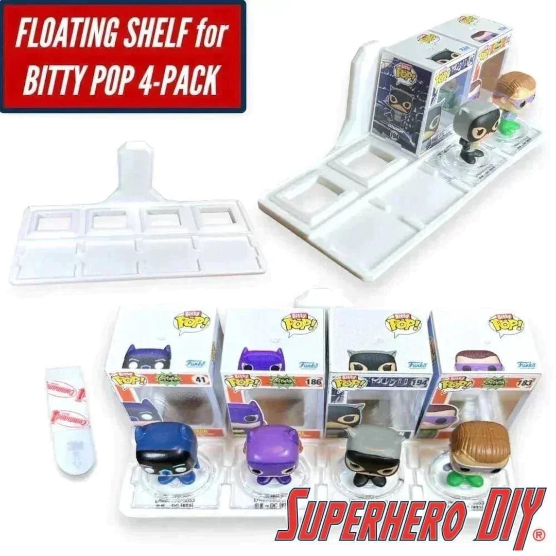 Floating Shelf for Bitty Pops | Wall Mount for Funko Bitty Pops Fits ...