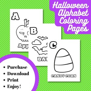 Halloween Alphabet Coloring Pages, Halloween Abcs Coloring Book ...