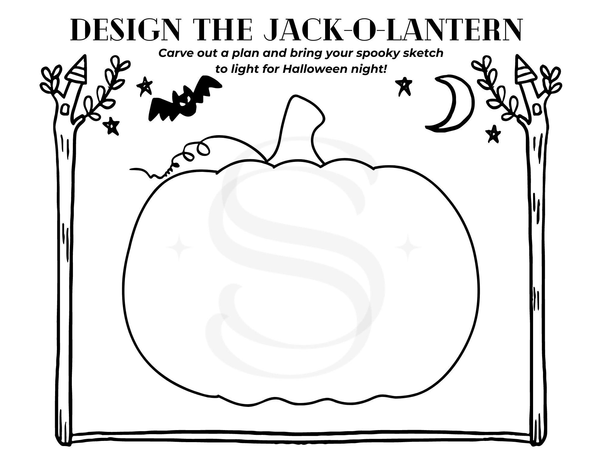 Design the Jack-o-lantern Worksheet, Halloween Activity Sheet, Coloring ...
