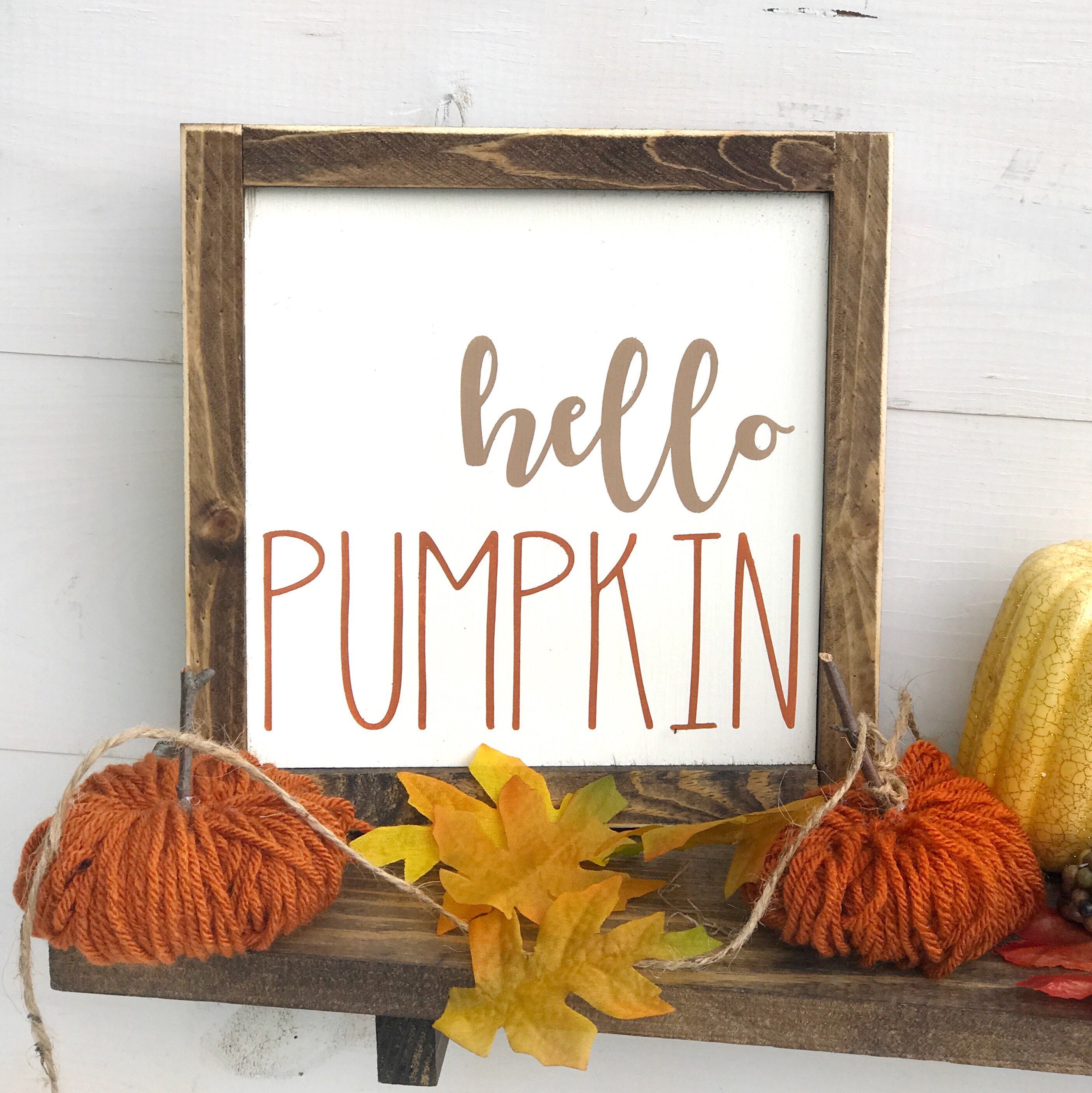 Hello Pumpkin Pumpkin Sign Fall Decor Farmhouse Fall | Etsy