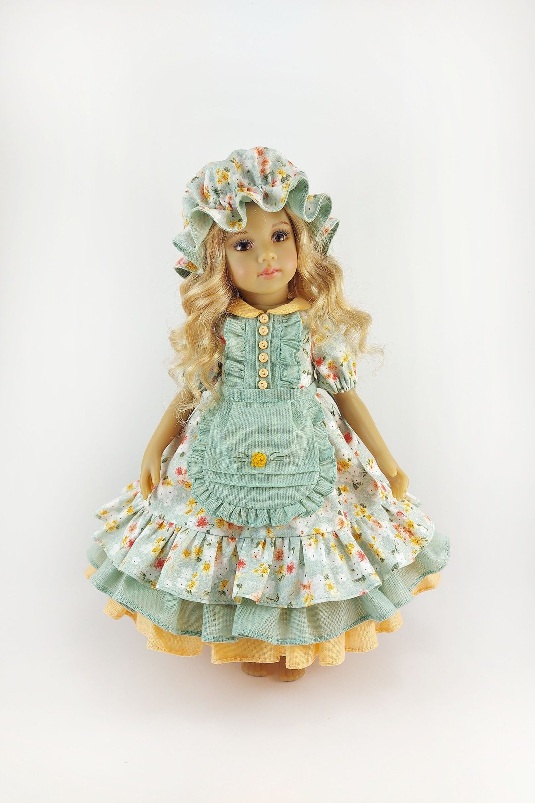 Layered Rustic Dress for Little Darling Doll Hand-sewn From Cotton - Etsy