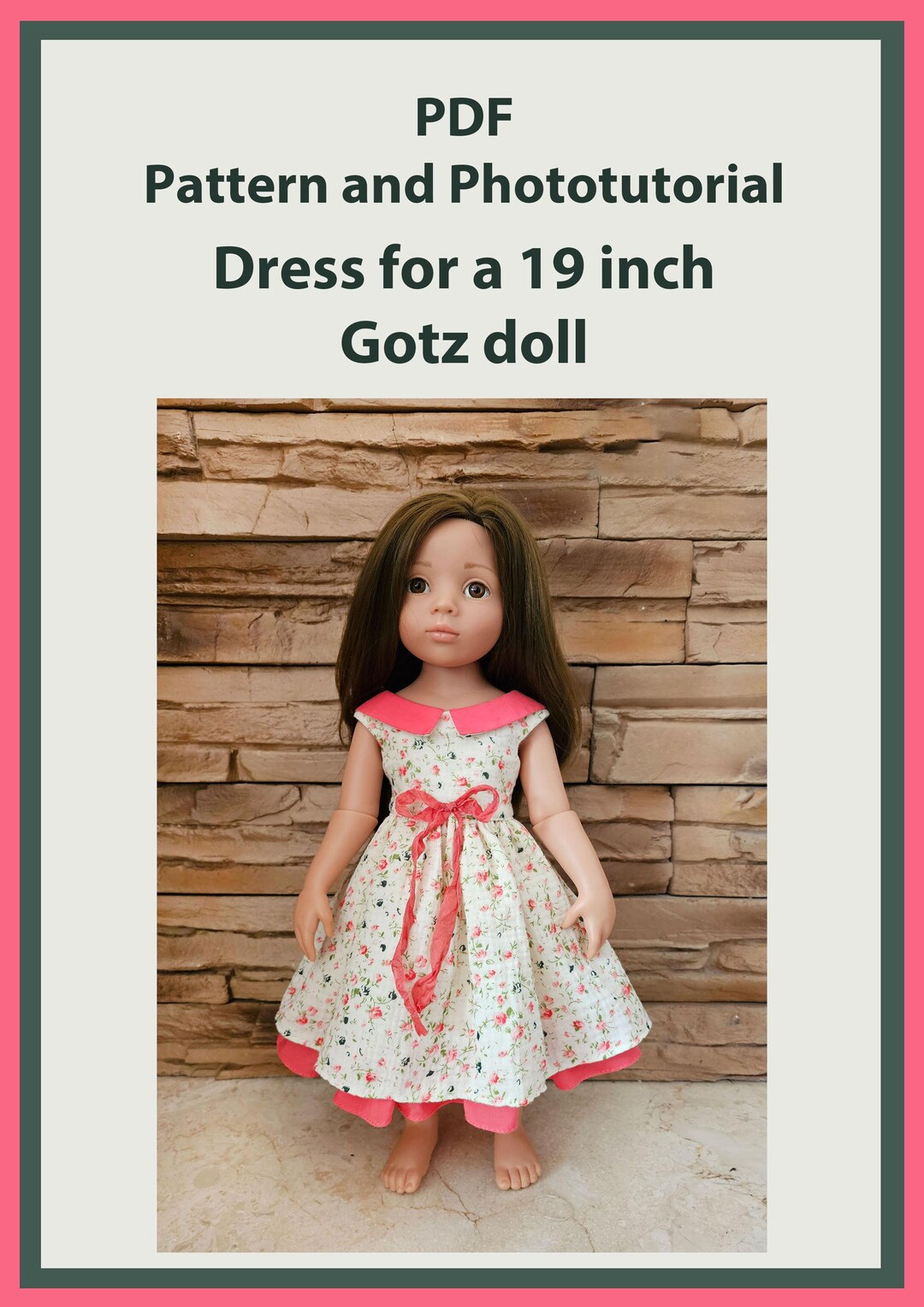 PDF Pattern & Tutorial: Dress for 18"-19" Dolls | Printable Sewing ...