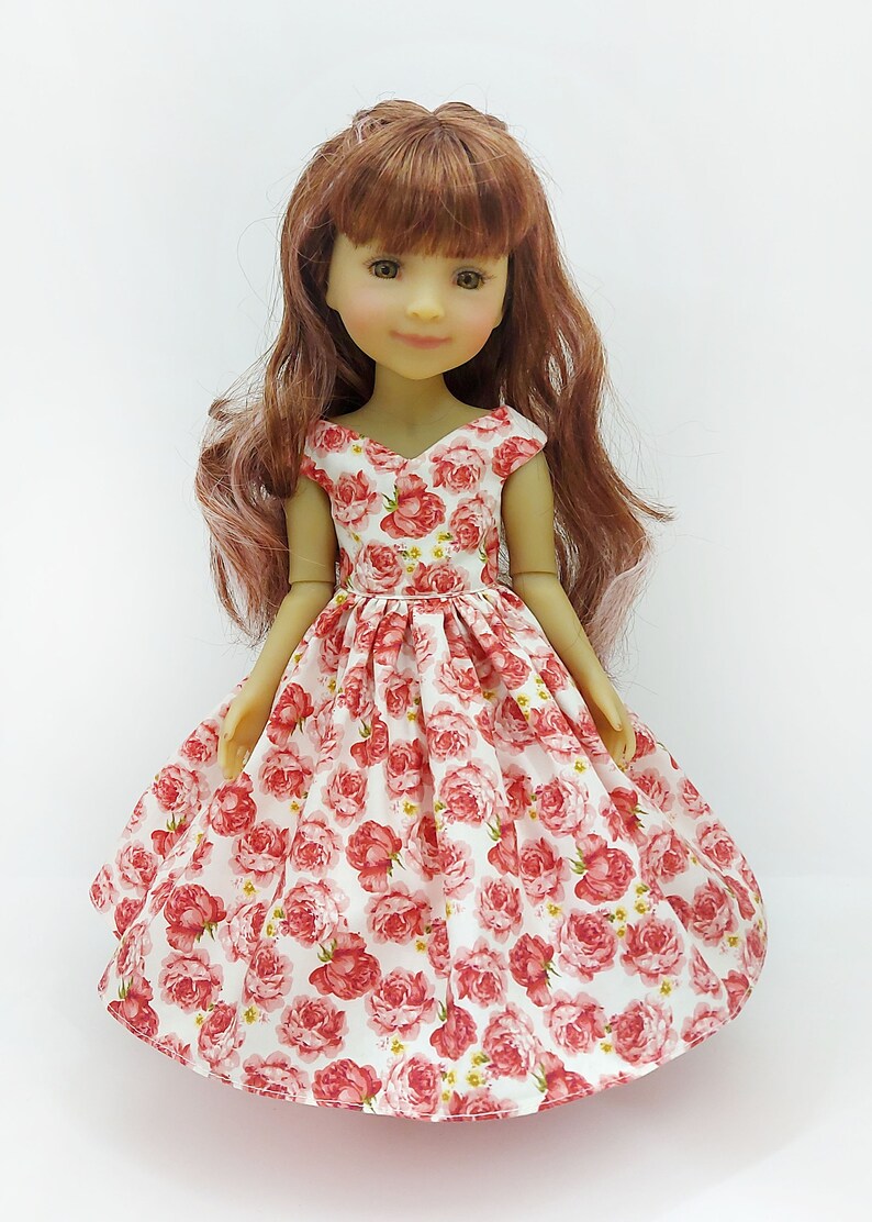 Evening Elegant Dress for Ruby Red Dolls, Hand-sewn From Cotton - Etsy