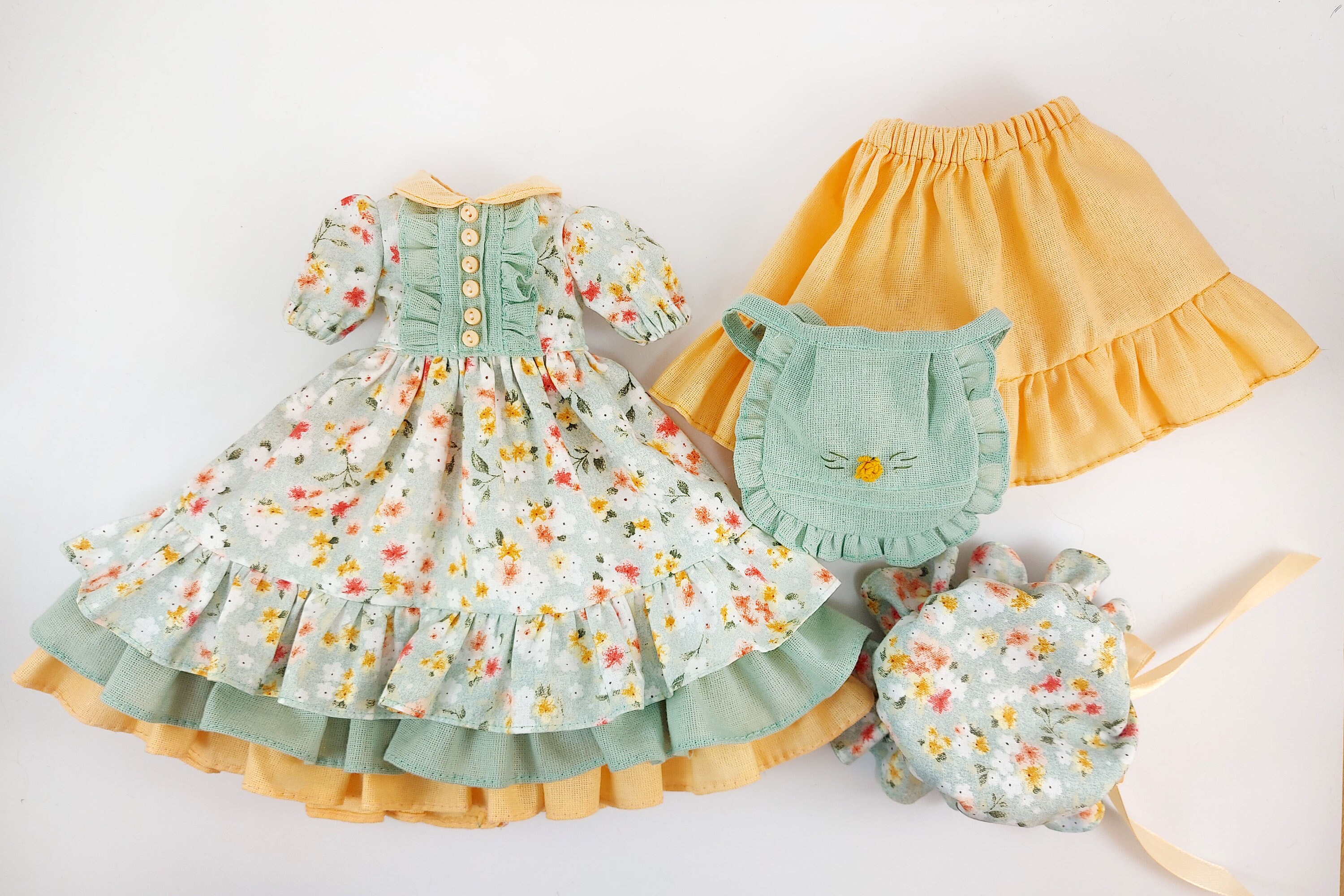 Layered Rustic Dress for Little Darling Doll Hand-sewn From Cotton - Etsy