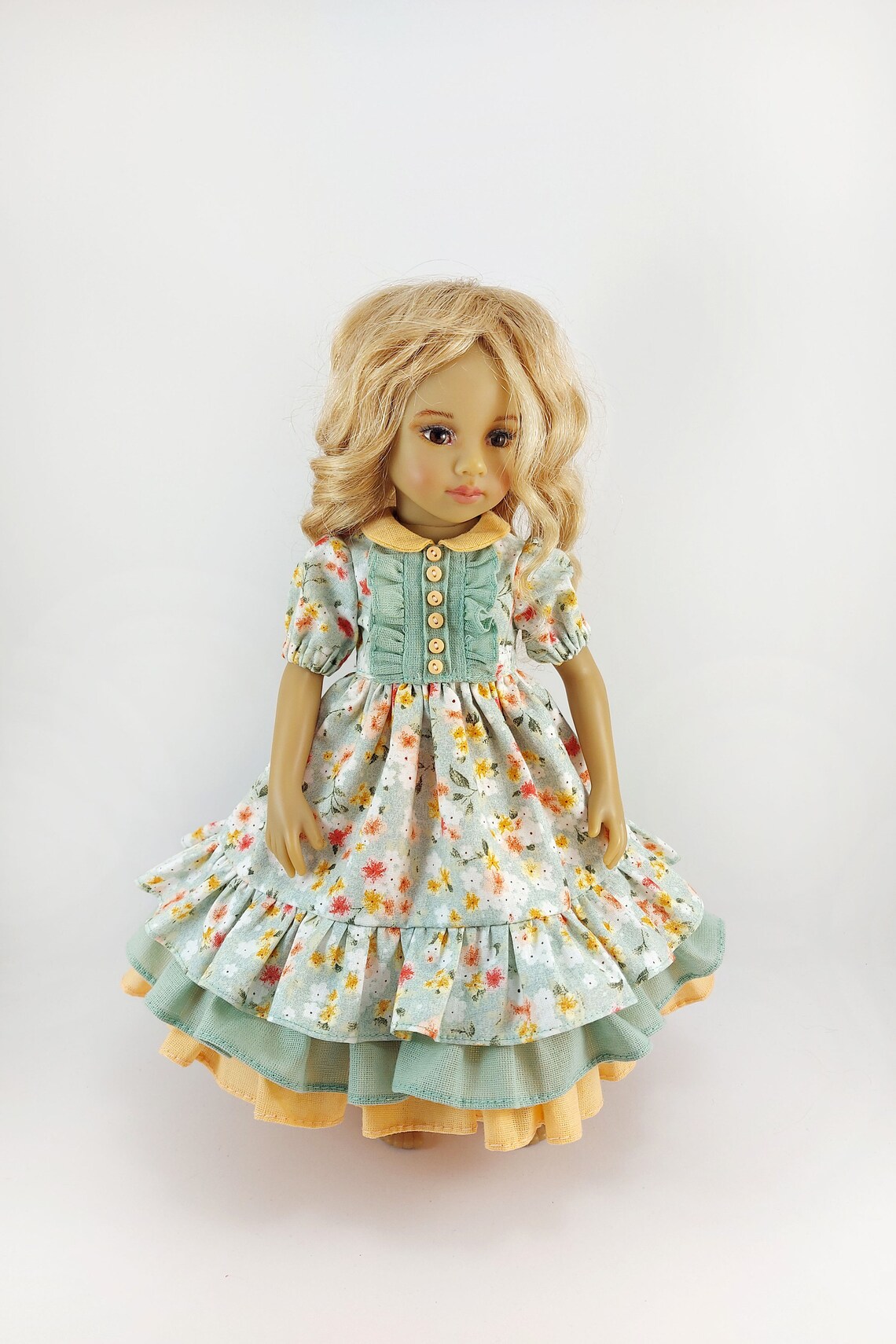 Layered Rustic Dress for Little Darling Doll Hand-sewn From Cotton - Etsy
