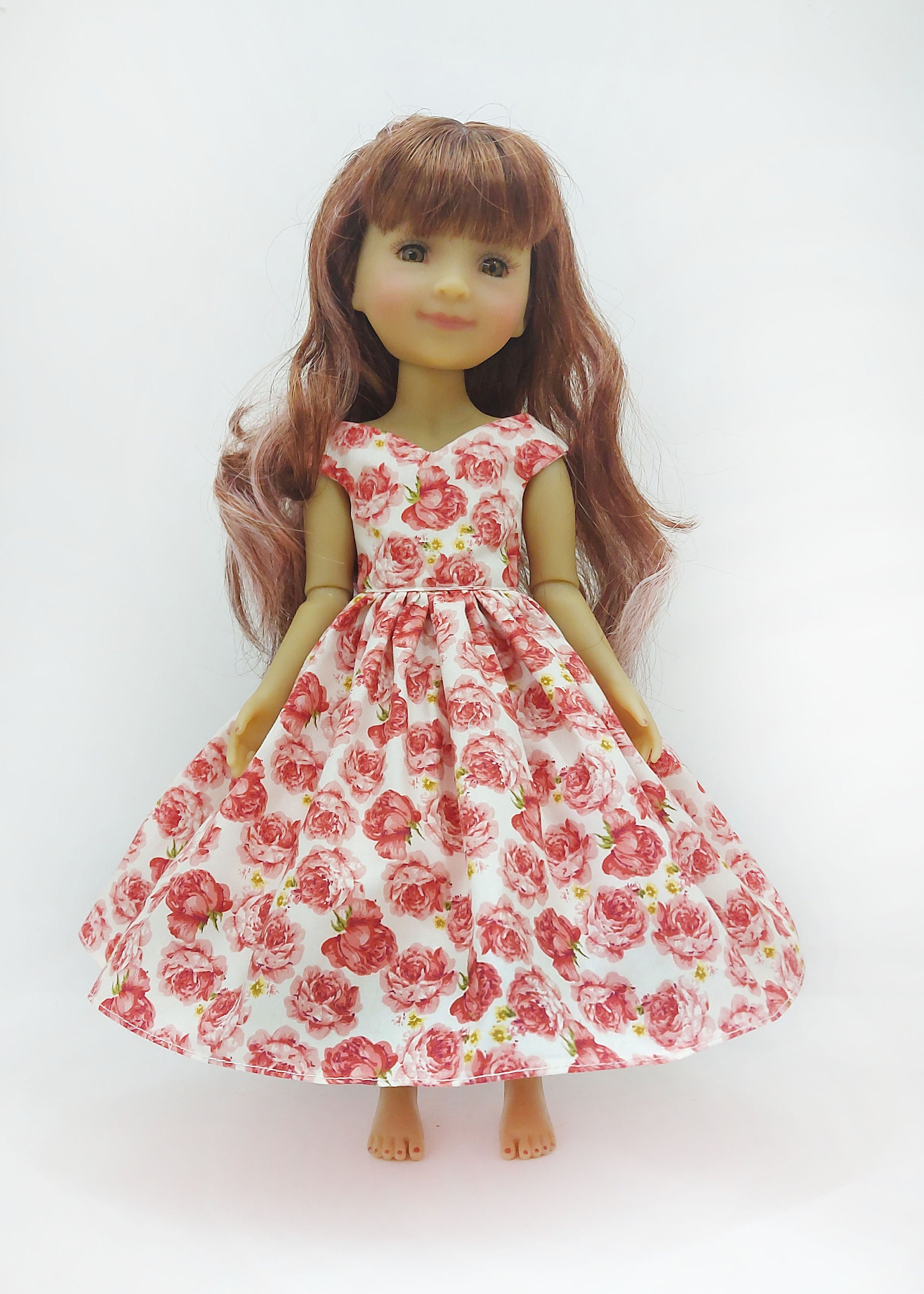Evening Elegant Dress for Ruby Red Dolls, Hand-sewn From Cotton - Etsy