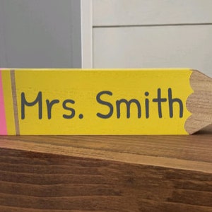 Personalized Pencil Teacher Gift, Custom Name Plate Gift, Desk Decor ...