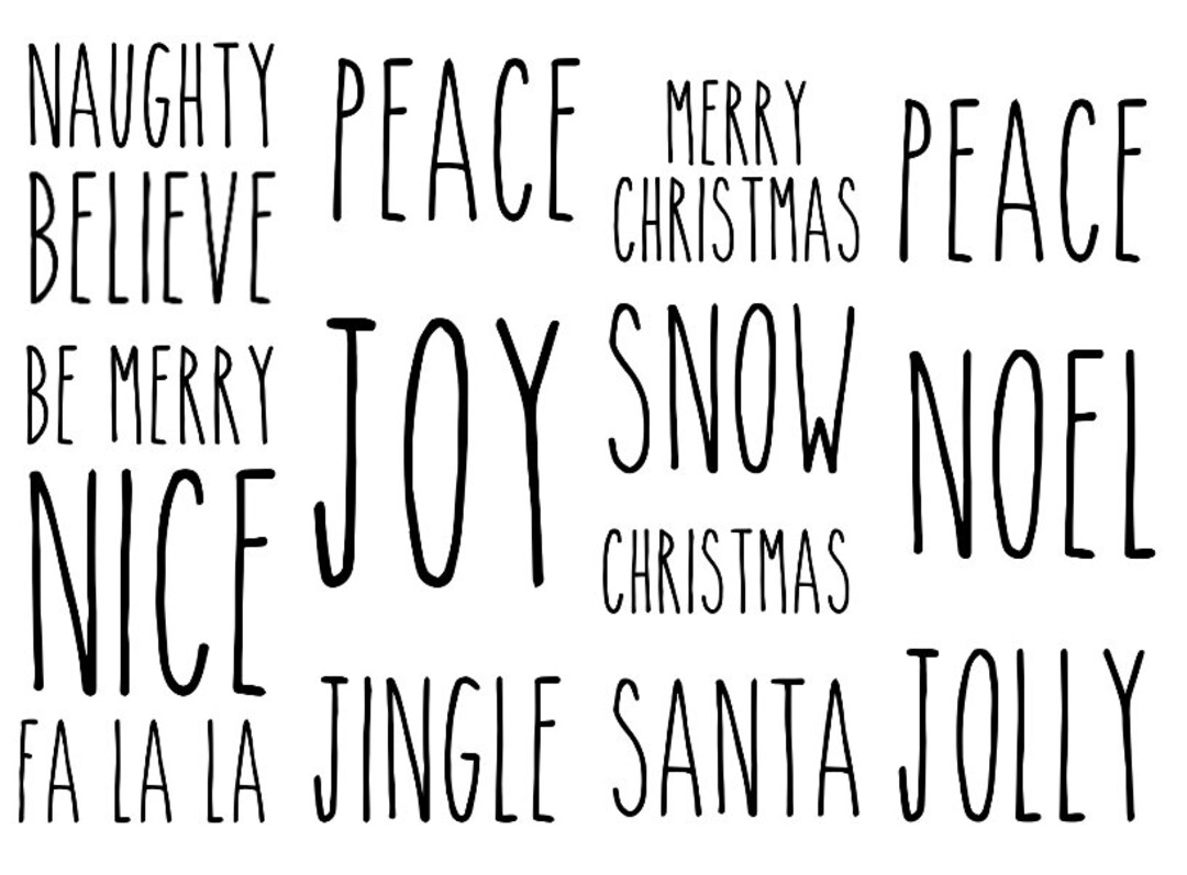 Christmas Words Svg/png/dxf File - Etsy