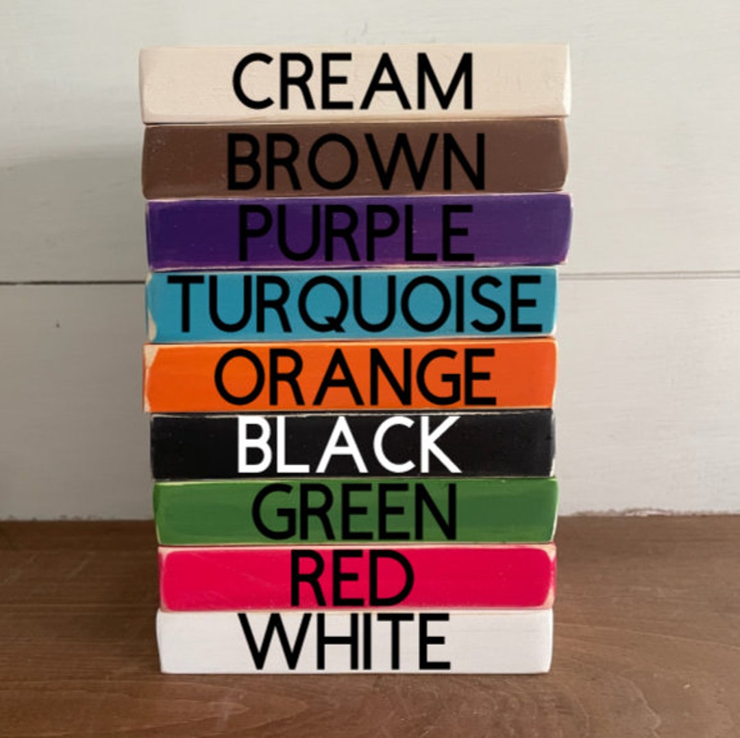 Mini Wood Book Stack, DIY, Painted Faux Books, Blank Books, Tiered Tray ...