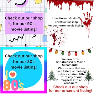 Retro VHS Mini Refrigerator Magnets Modern Recent Horror Movies Classic ...